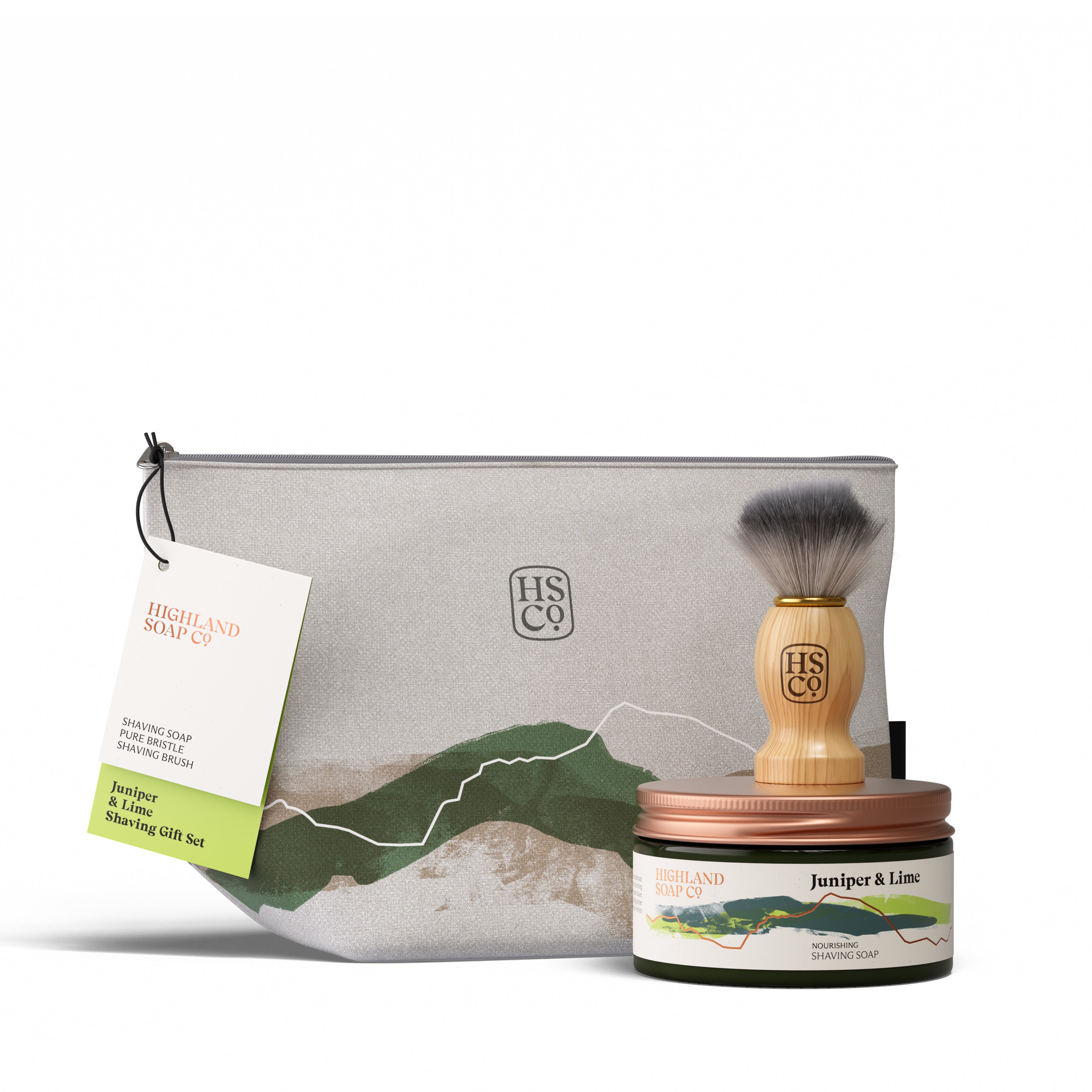 Juniper & Lime Wash Bag & Shaving Set – Highland Soaps Co. B2B